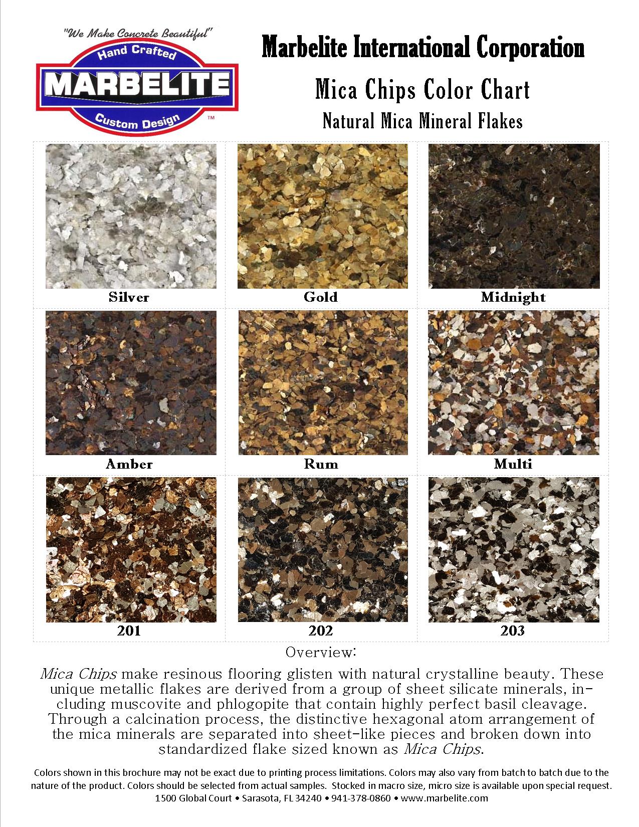 Color Charts – Marbelite International Corporation